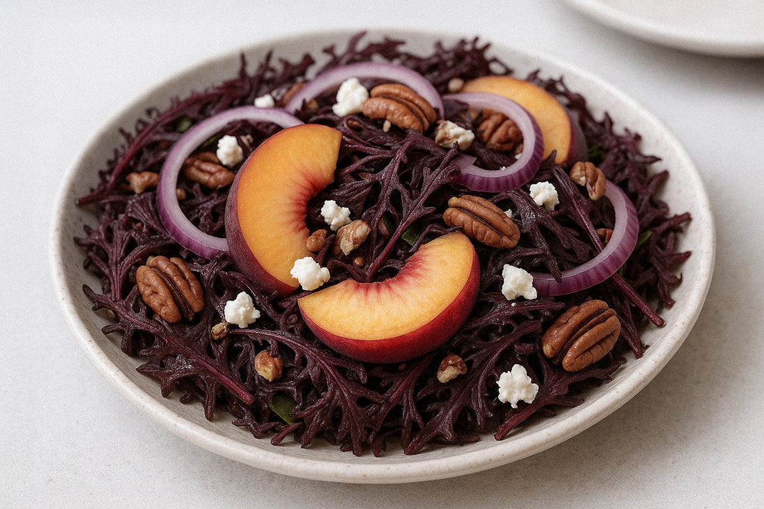 Ruby Mustard Streaks and Peach Summer Salad – Bloom Ranch